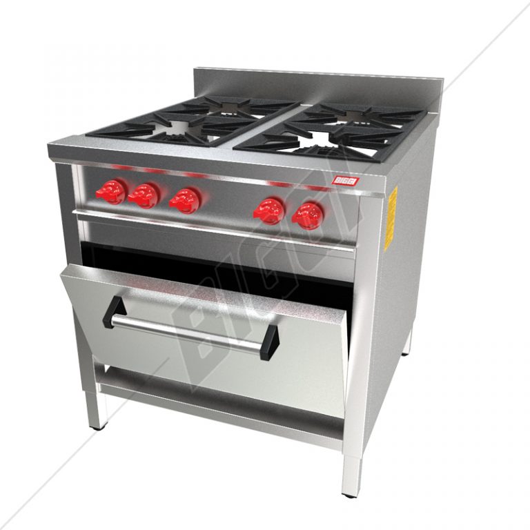 COCINA SEMI-INDUSTRIAL A GAS 4 QUEMADORES /HORNO - BIGGI | BIGGI ...